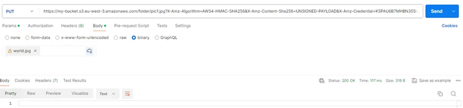 File upload with Amazon S3 presigned URLs